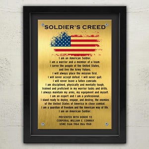 Sailor’s Creed Framed Plaque | Personalized Sailor Gift, US Navy ...