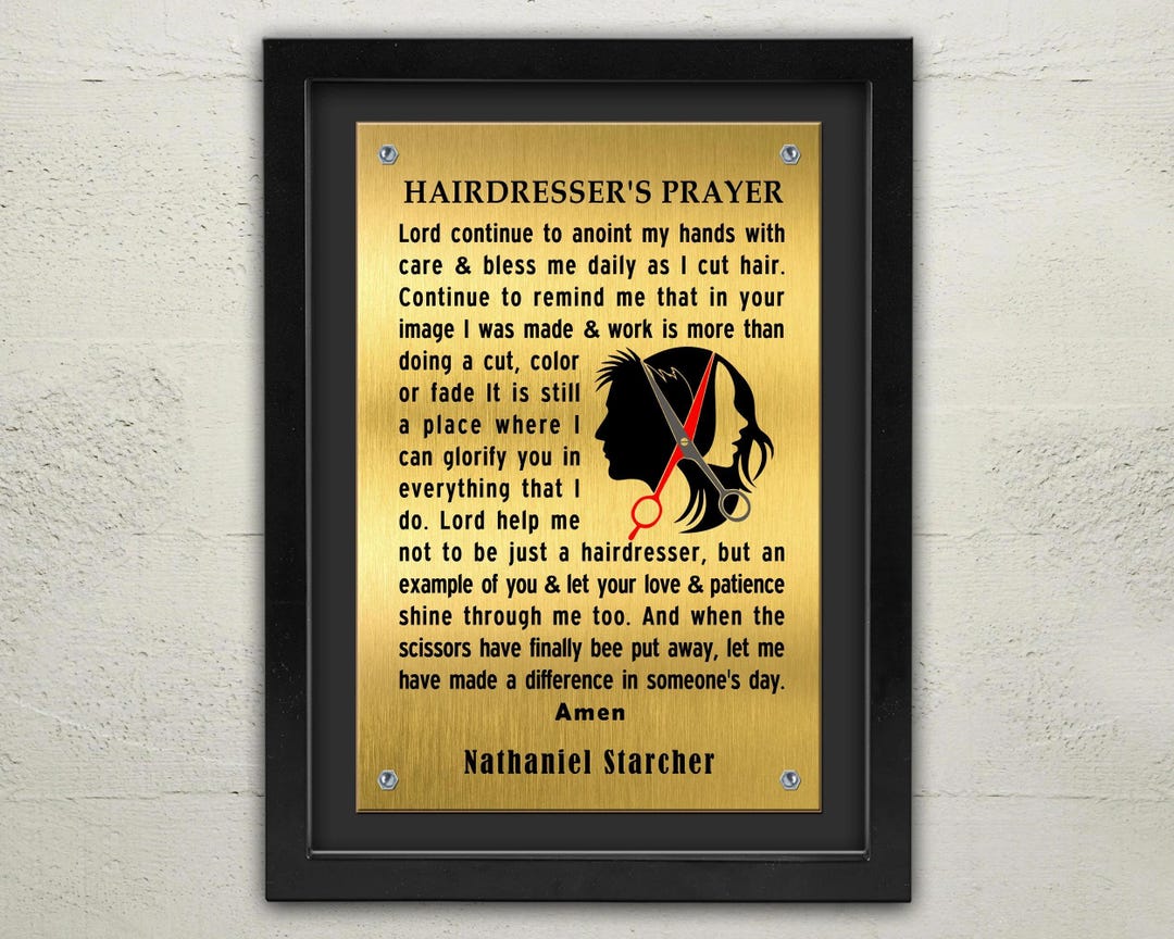 Hairdresser's Prayer Framed Plaque: Hair Stylist Gift (12x16 Inch) - Etsy