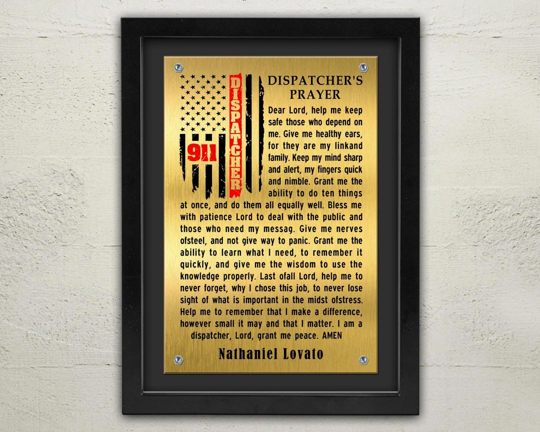 Personalized Dispatcher's Framed Plaque | Personalized 911 Dispatch ...