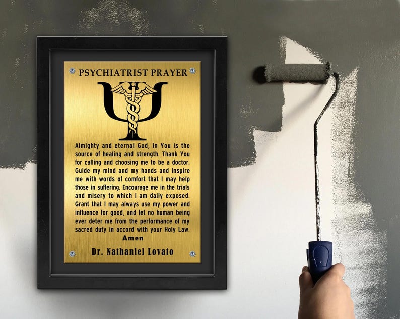 Psychiatrist Prayer Plaque: Personalized Mental Health Doctor Gift ...