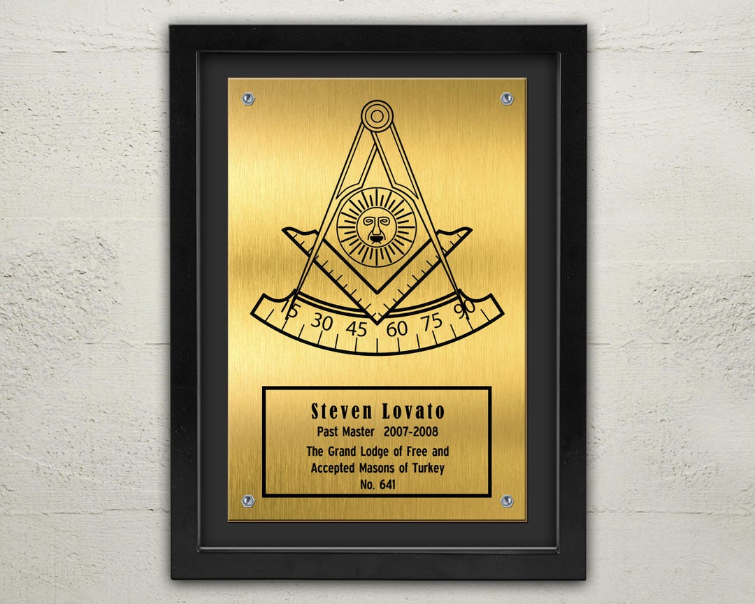 Masonic Past Master Plaque, Masonic, Freemasons Custom Framed Plaque ...