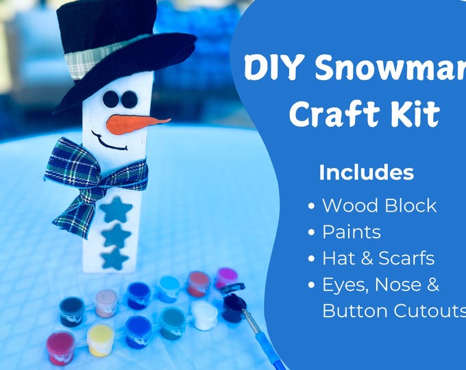 DIY Snowman Kit - Build a Snowman Kit - Wooden Snowman DIY - Christmas ...