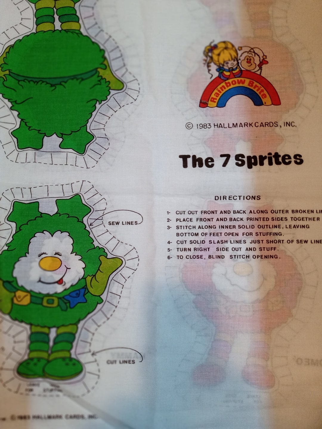 Vintage Set of 7 Sew It Yourself Rainbow Brite SPRITES 7 Sew - Etsy