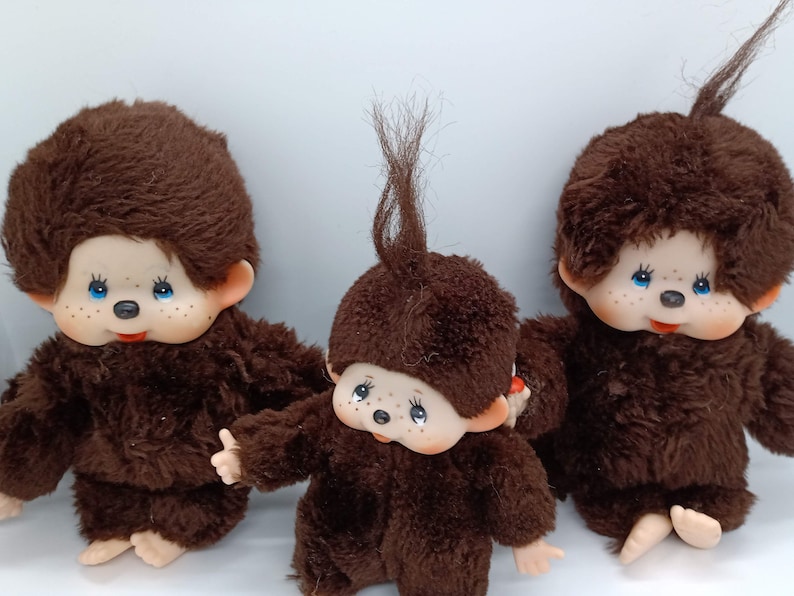 Vintage Set of 3 Monchhichi Family Dolls | Etsy