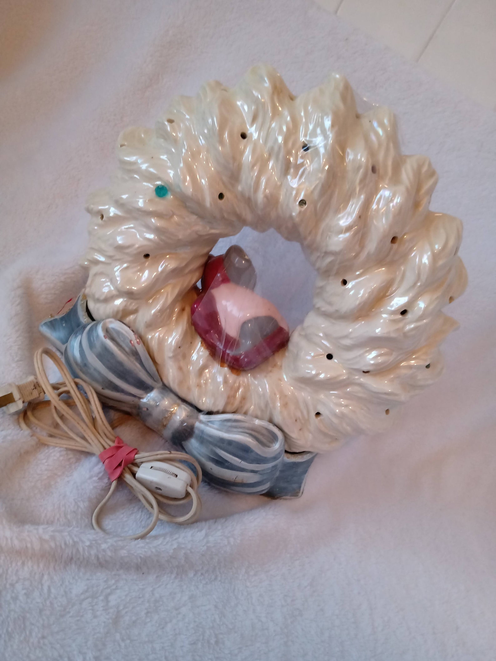 RARE Vintage Ceramic Christmas Wreath With Sleeping Mouse - Etsy.de