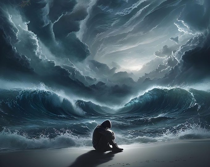 Sadness Depression Hopelessness Man Crying Black and White Depressed ...