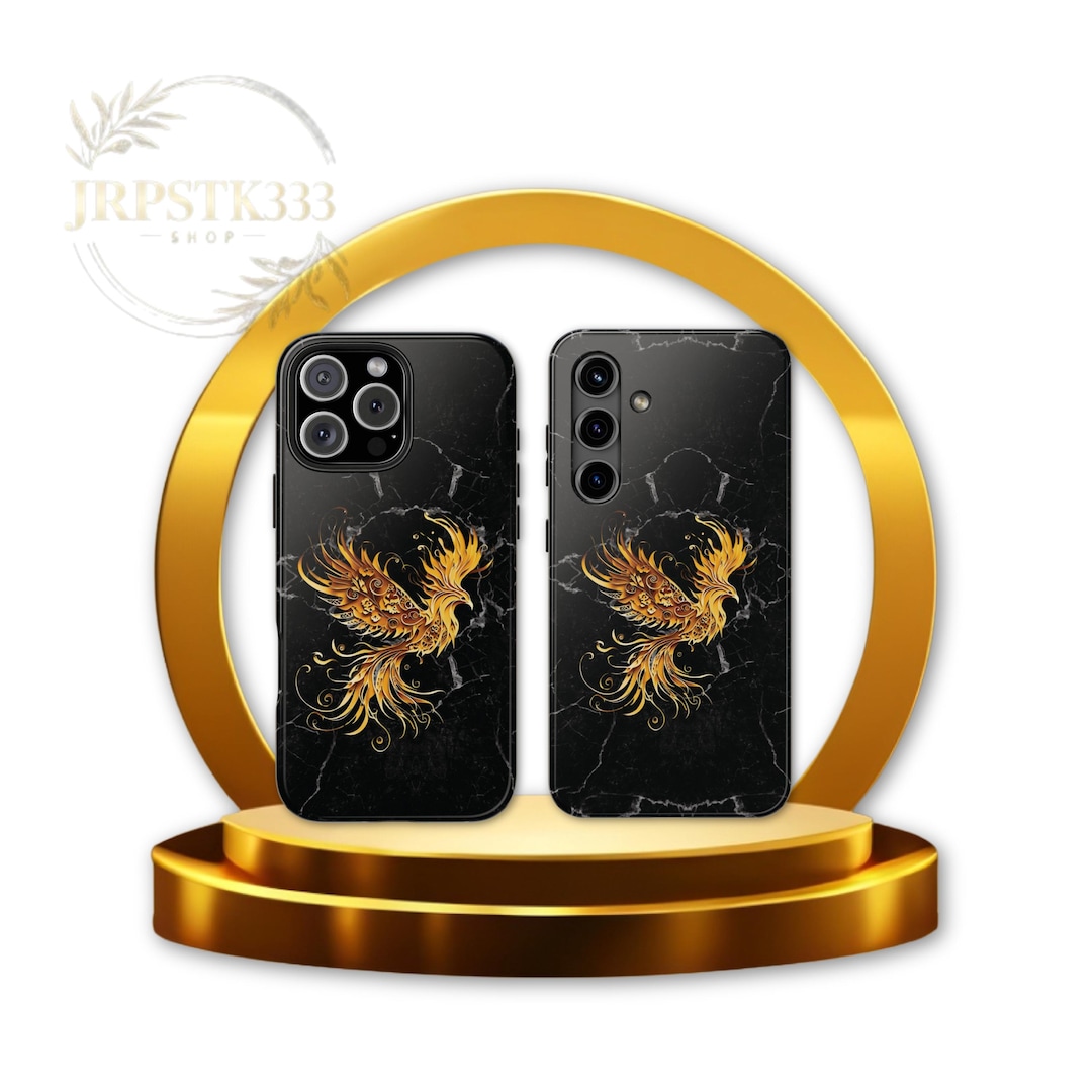 Luxury Black Marble Phoenix Phone Case | Paper-cutting Art Design ...