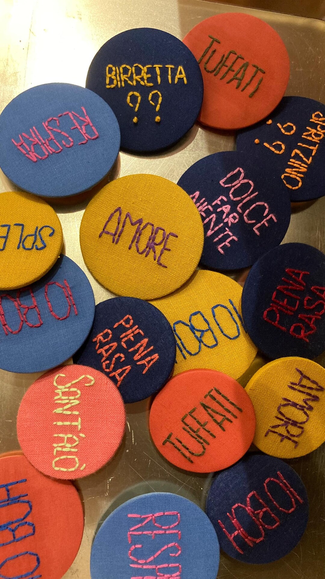 EMOTION PINS Hand Embroidered to Wear a Thought, Choose Color and Word ...
