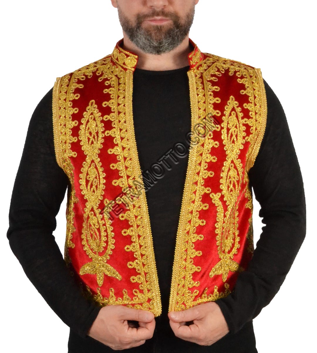 RED Vest Embroidered Vest Waistcoat Waist Costume - Etsy