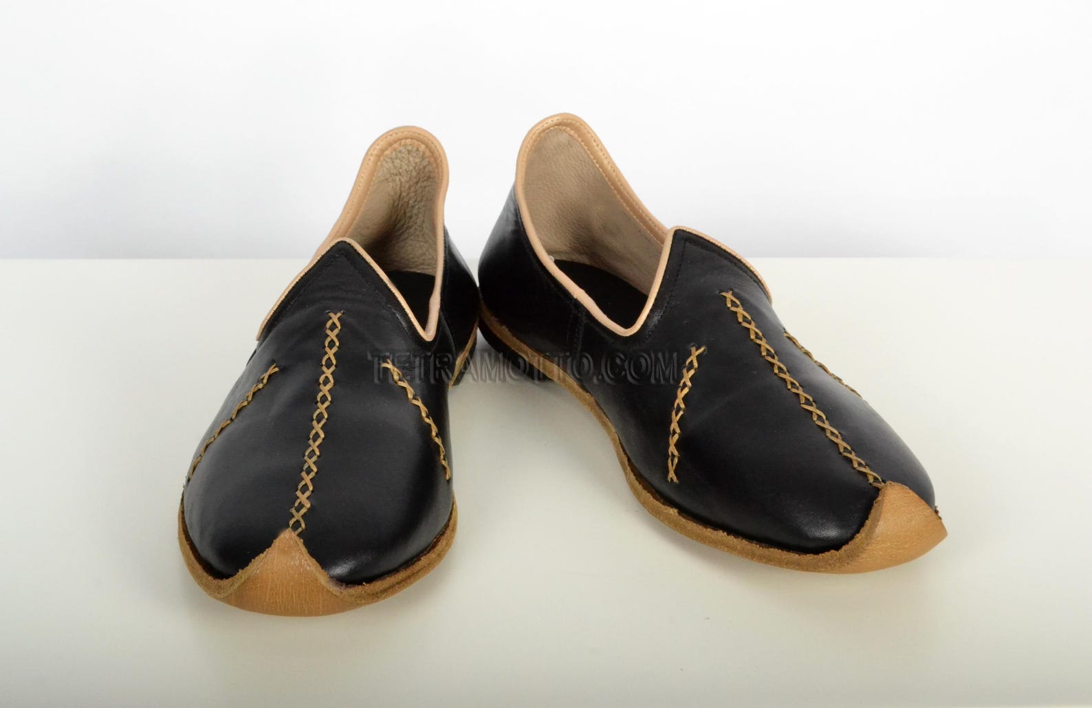 Black Yemeni Shoes Leather Handmade Handcrafted Traditional Turkish ...