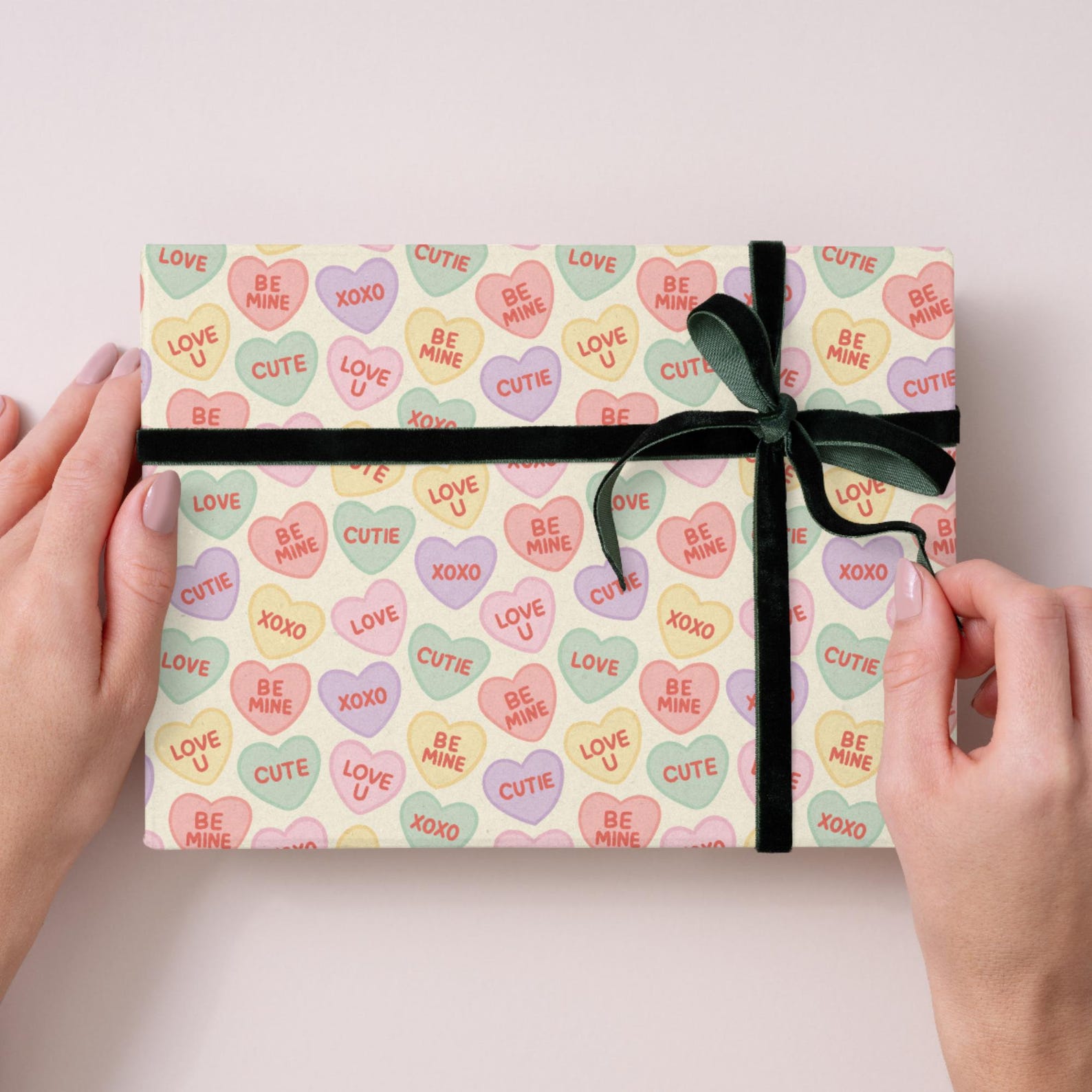 Conversation Hearts Seamless Pattern | Valentine Digital Paper | Pastel ...