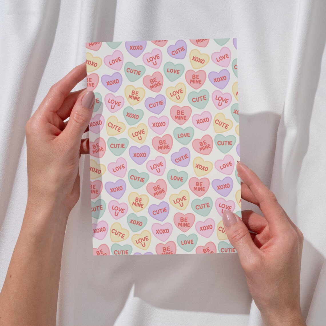 Conversation Hearts Seamless Pattern | Valentine Digital Paper | Pastel ...