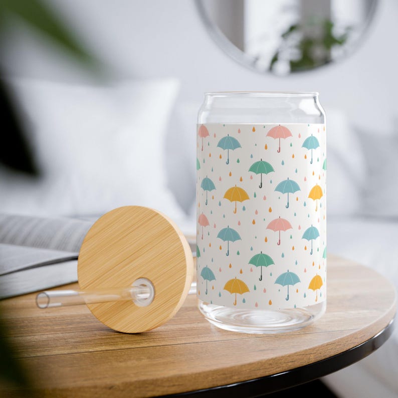 Pastel Umbrella & Raindrop Seamless Pattern | Digital Paper | Cute ...