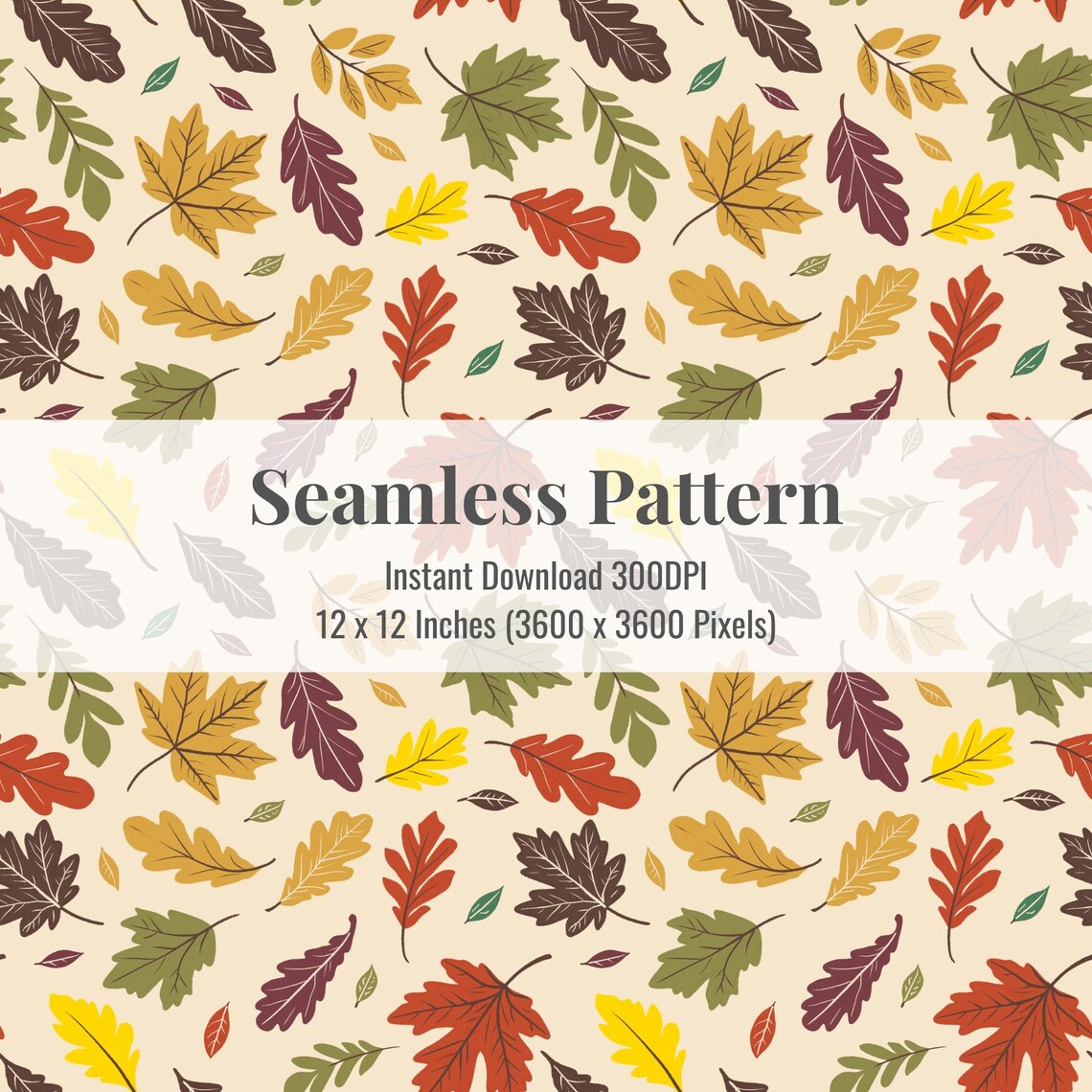 Fall Leaves Digital Pattern - Seamless Autumn Leaf Designs for ...