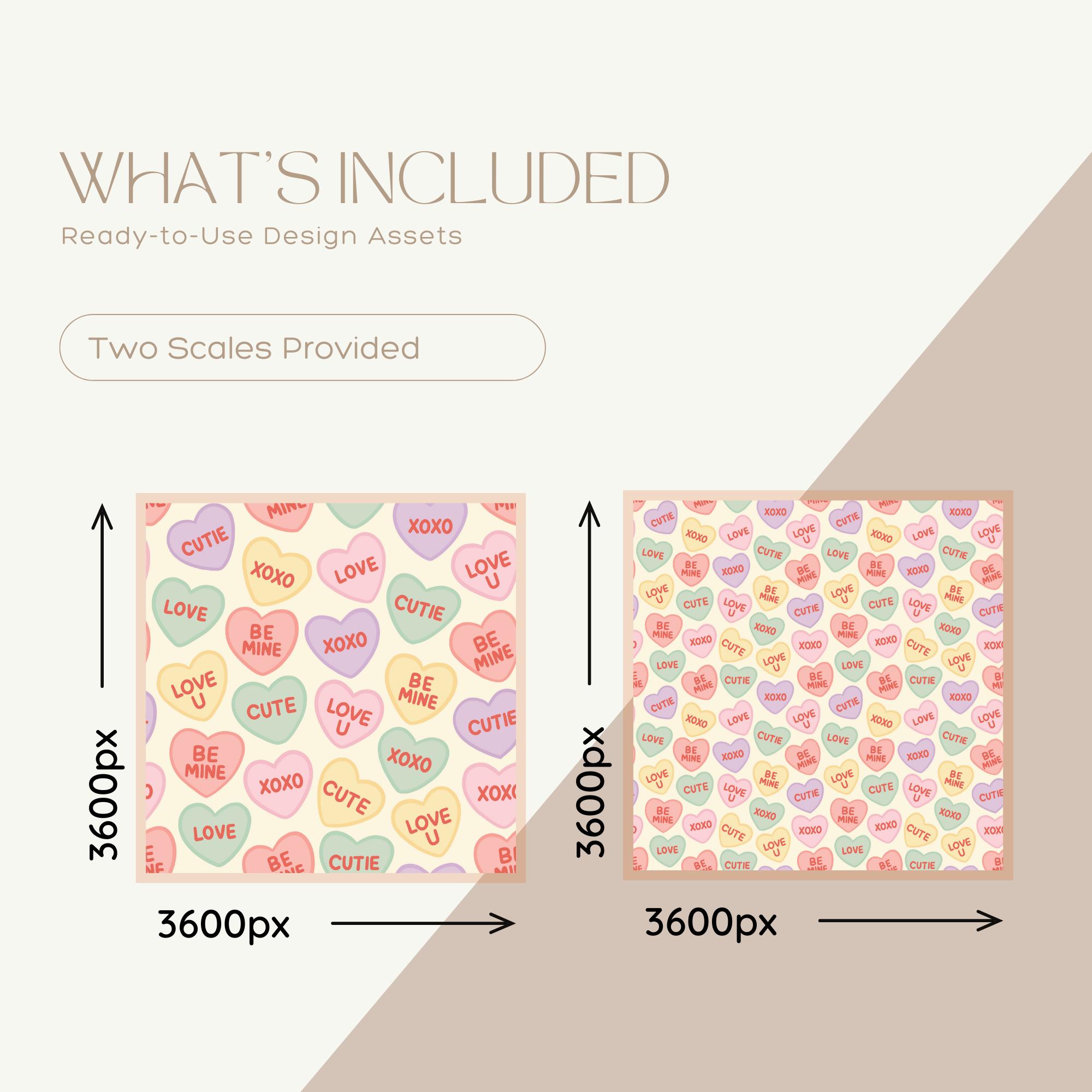 Conversation Hearts Seamless Pattern | Valentine Digital Paper | Pastel ...