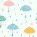 Pastel Umbrella & Raindrop Seamless Pattern | Digital Paper | Cute ...