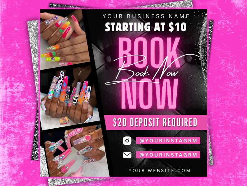 Editable Book Now Flyer,boutique, Hair, Lashes,nails,makeup,cosmetics ...
