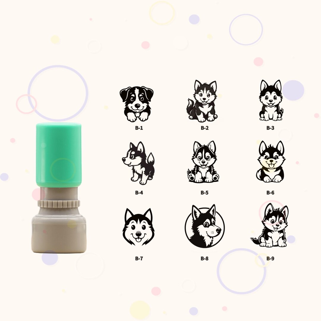 Husky Dog Stamp, Adorable Siberian Husky Seal for DIY Crafting ...