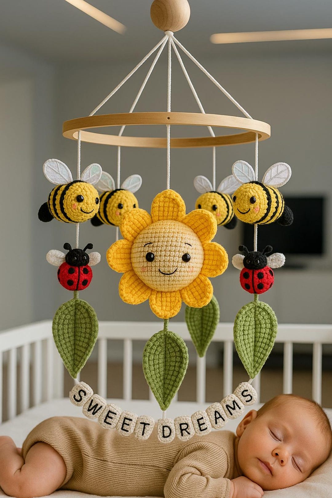 Amigurumi Celestial Baby Mobile Crochet Pattern PDF, Sun Moon Star Cloud Crochet Pattern ...