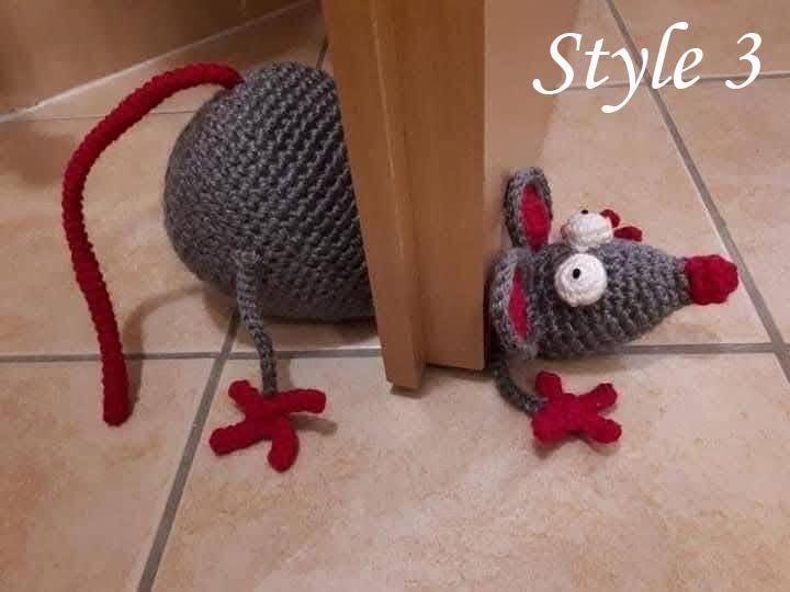 Funny Crochet Mouse Doorstop, Handmade Amigurumi Mouse Decor, Cute Door ...