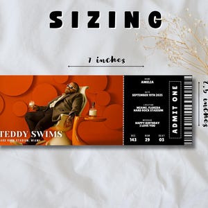 Editable Teddy Swims Concert Ticket Template, Teddy Swims Ticket Gift ...