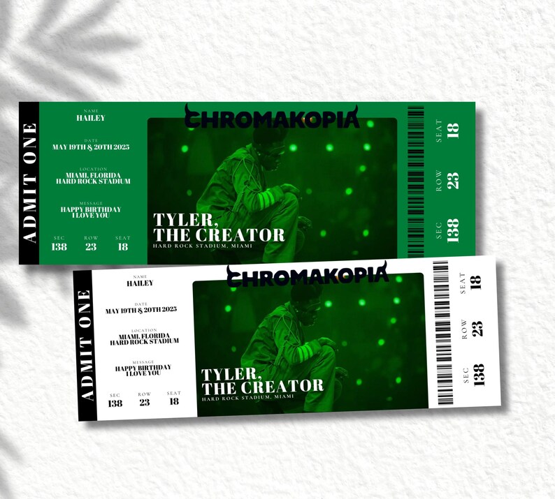 Custom Personalised Tyler the Creator Chromokopia Concert World Tour ...