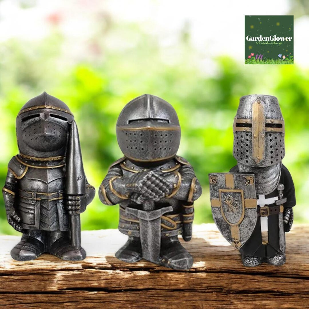 Knight Garden Gnome Statue for Garden Decor Gnome Figurines Fantasy ...