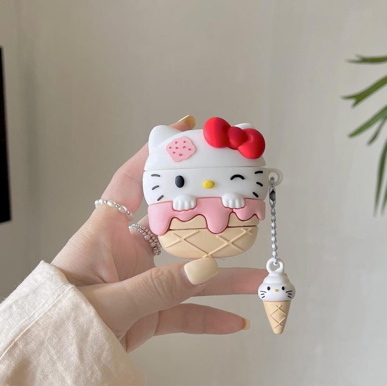 Hello Kitty Ice Cream Design AirPod Case custom AirPod Case for Gen 1/2 ...