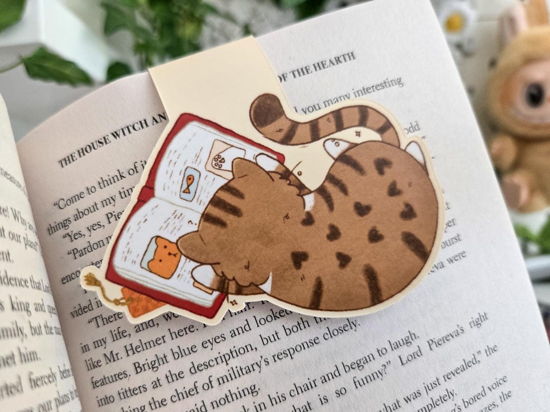 Magnetic Bookmark Cosy Cat - Etsy