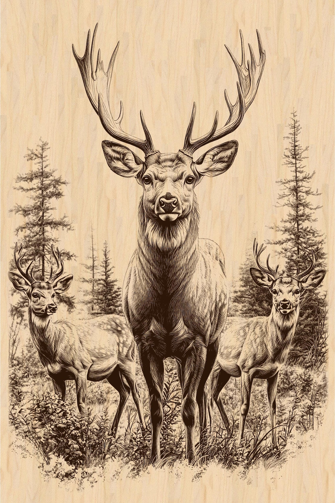 Whitetail Buck Laser Engraving File, Ready to Engrave PNG & JPEG, Deer ...