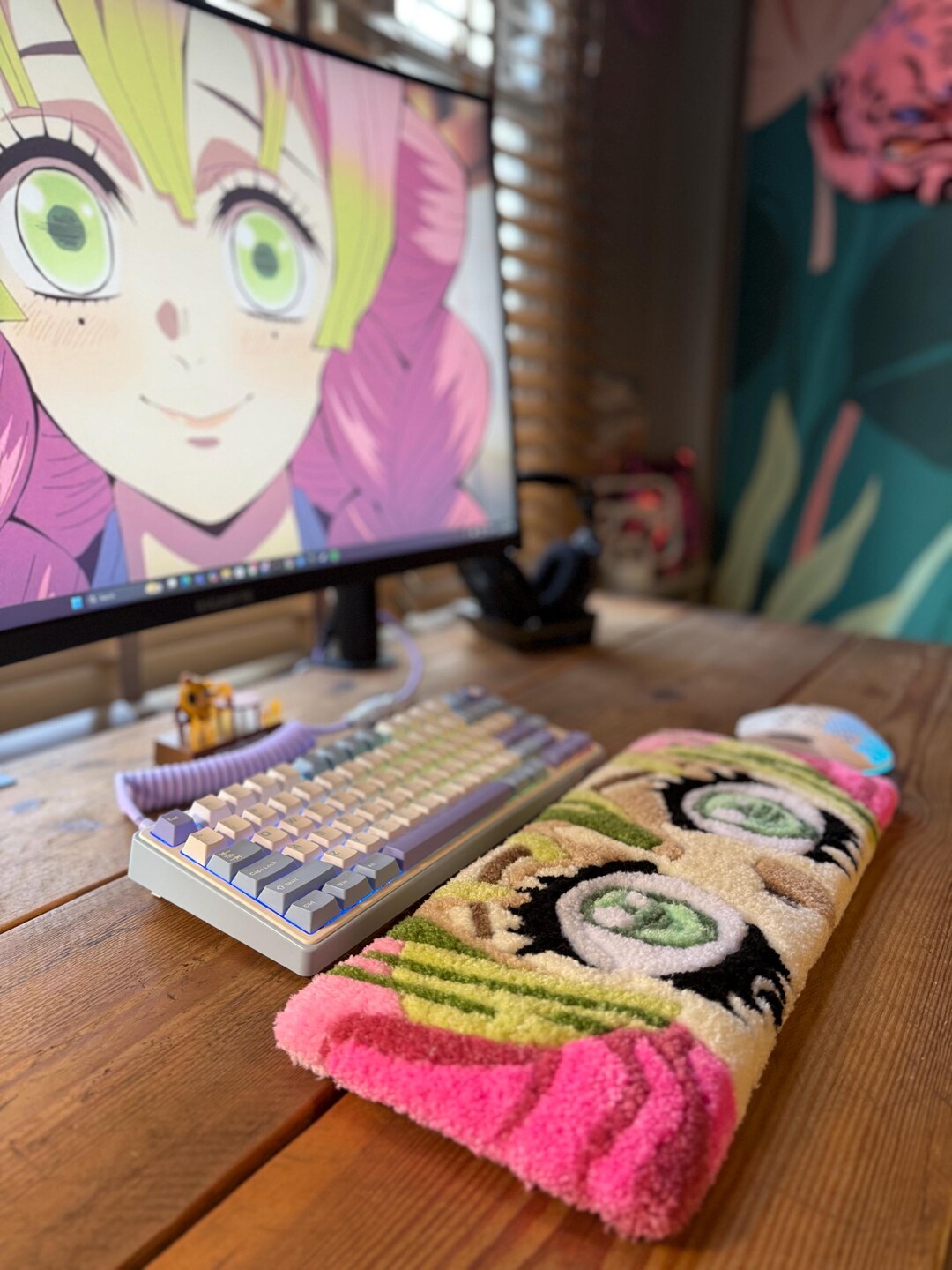 Mitsuri Anime Keyboard Rug | Handmade Acrylic Wool Home & Office ...