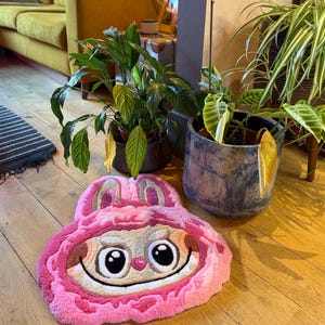 Labubu Monster Tufted Rug Pop Mart Inspired Acrylic Wool Home ...