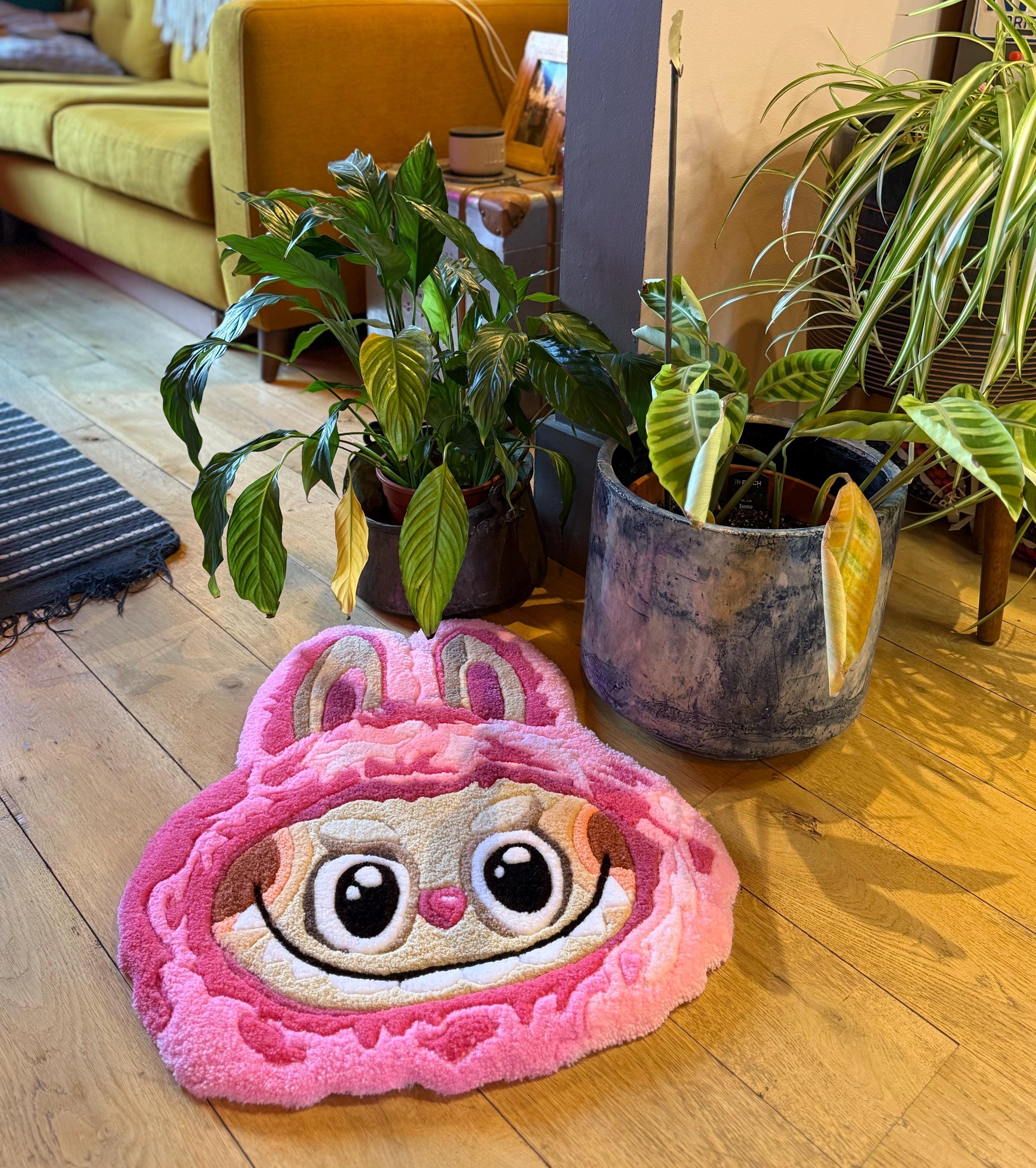 Labubu Monster Tufted Rug Pop Mart Inspired Acrylic Wool Home ...