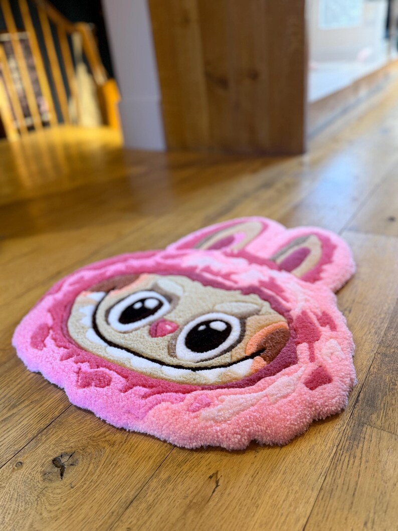 Labubu Monster Tufted Rug Pop Mart Inspired Acrylic Wool Home ...