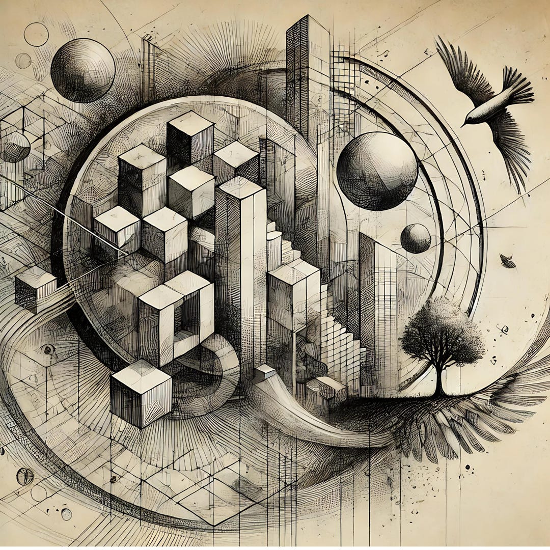 Sketch of Abstract and Reality: Fluid Forms in Perfect Balance This ...