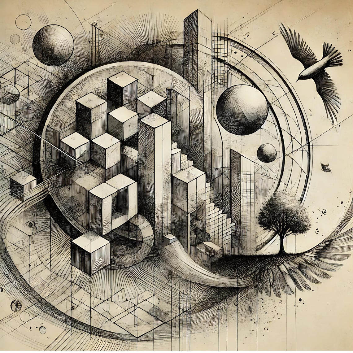 Sketch of Abstract and Reality: Fluid Forms in Perfect Balance This ...