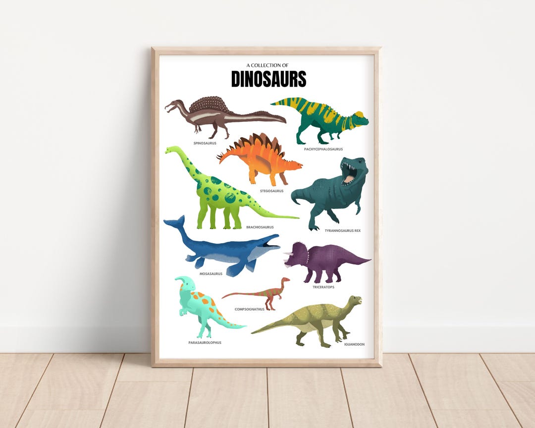 Dinosaur Poster | Colorful Kids Room Decor Poster | Colorful Kidsroom ...