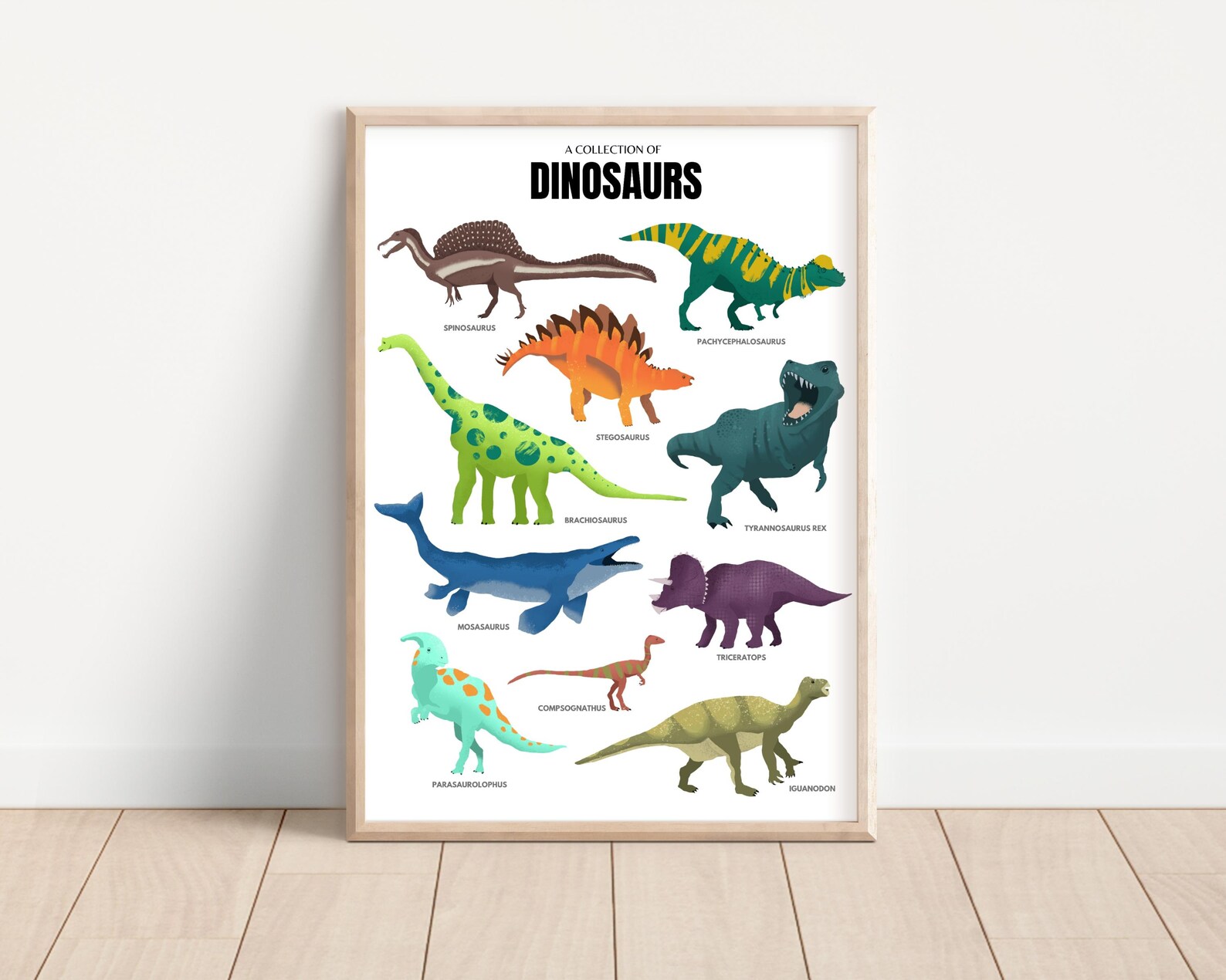 Dinosaur Poster | Colorful Kids Room Decor Poster | Colorful Kidsroom ...