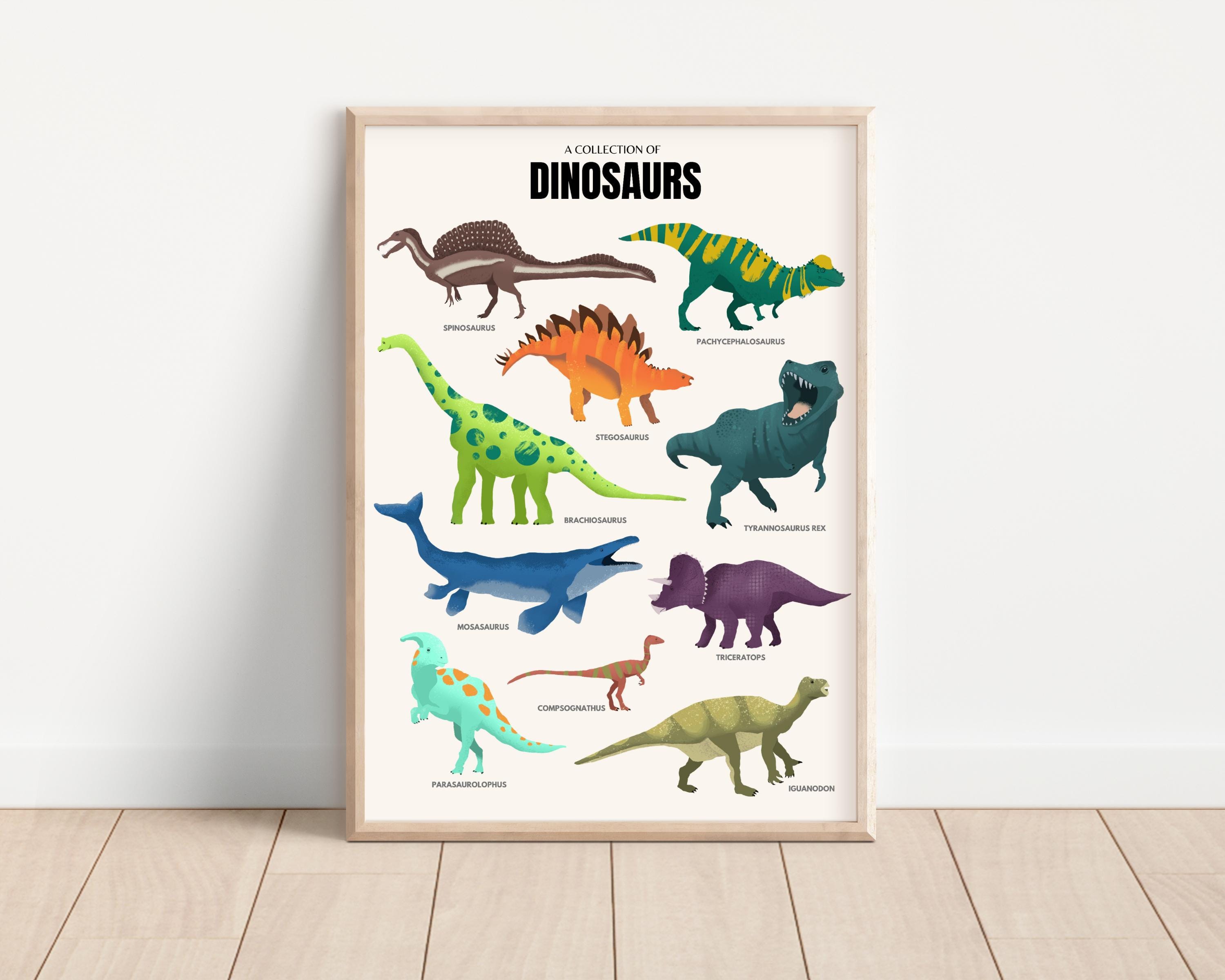 Dinosaur Poster | Colorful Kids Room Decor Poster | Colorful Kidsroom ...