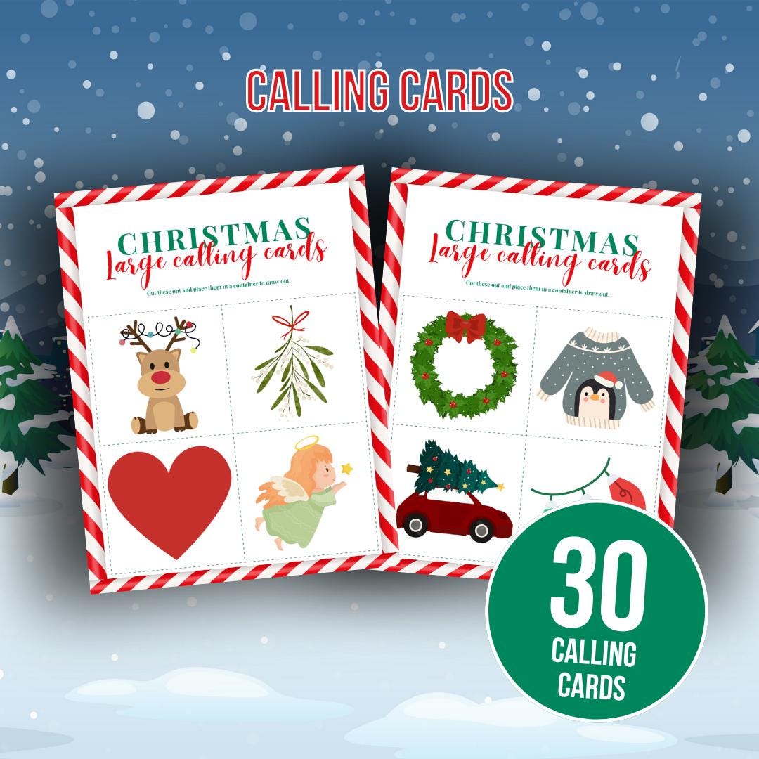 Christmas Bingo, 90 Printable Christmas Bingo Cards, Xmas Family Games ...