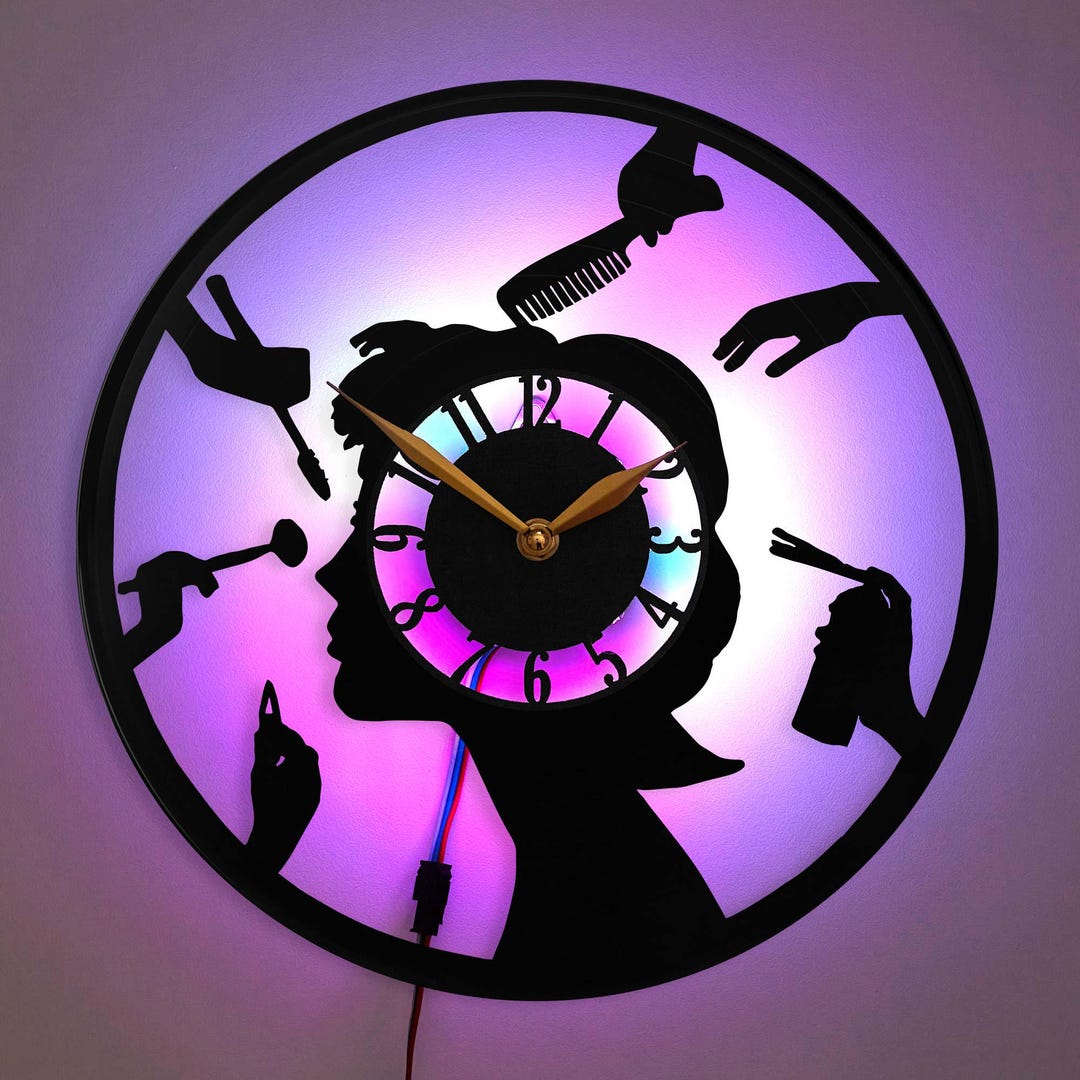 Hairdresser Clock, Hairdresser Decor, Beauty Wall Clock, Makeup Artist ...