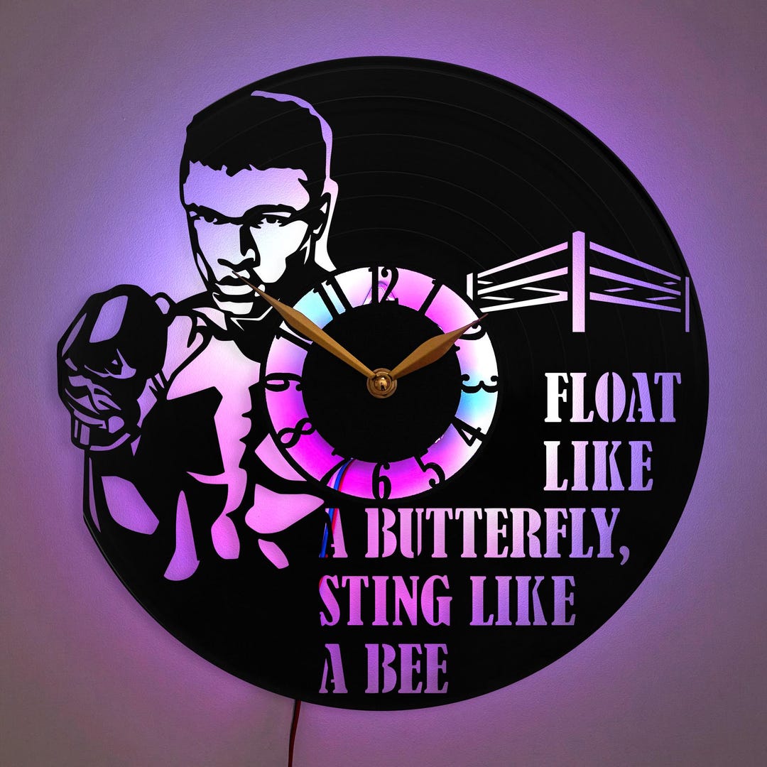 Boxing Clock, Motivational Wall Clock, Fighter Silhouette Clock, Boxing ...