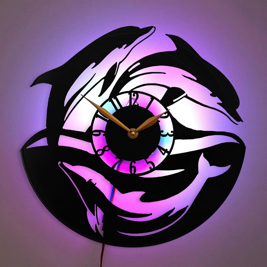 Dolphin Clock, Dolphin Gift, Ocean Wave Clock, Marine Life Clock ...