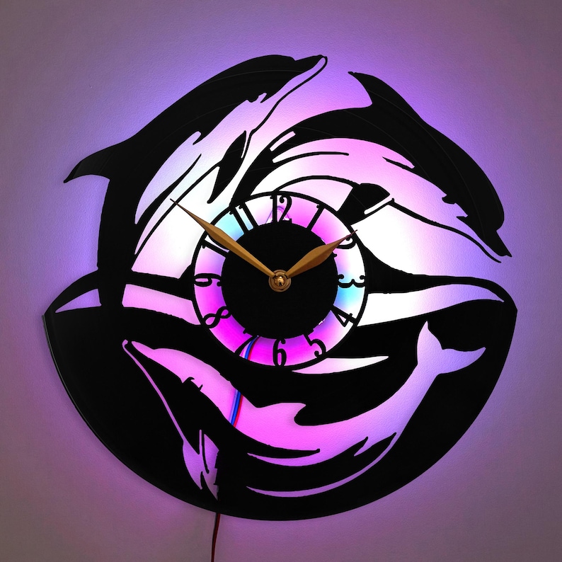Dolphin Clock, Dolphin Gift, Ocean Wave Clock, Marine Life Clock ...