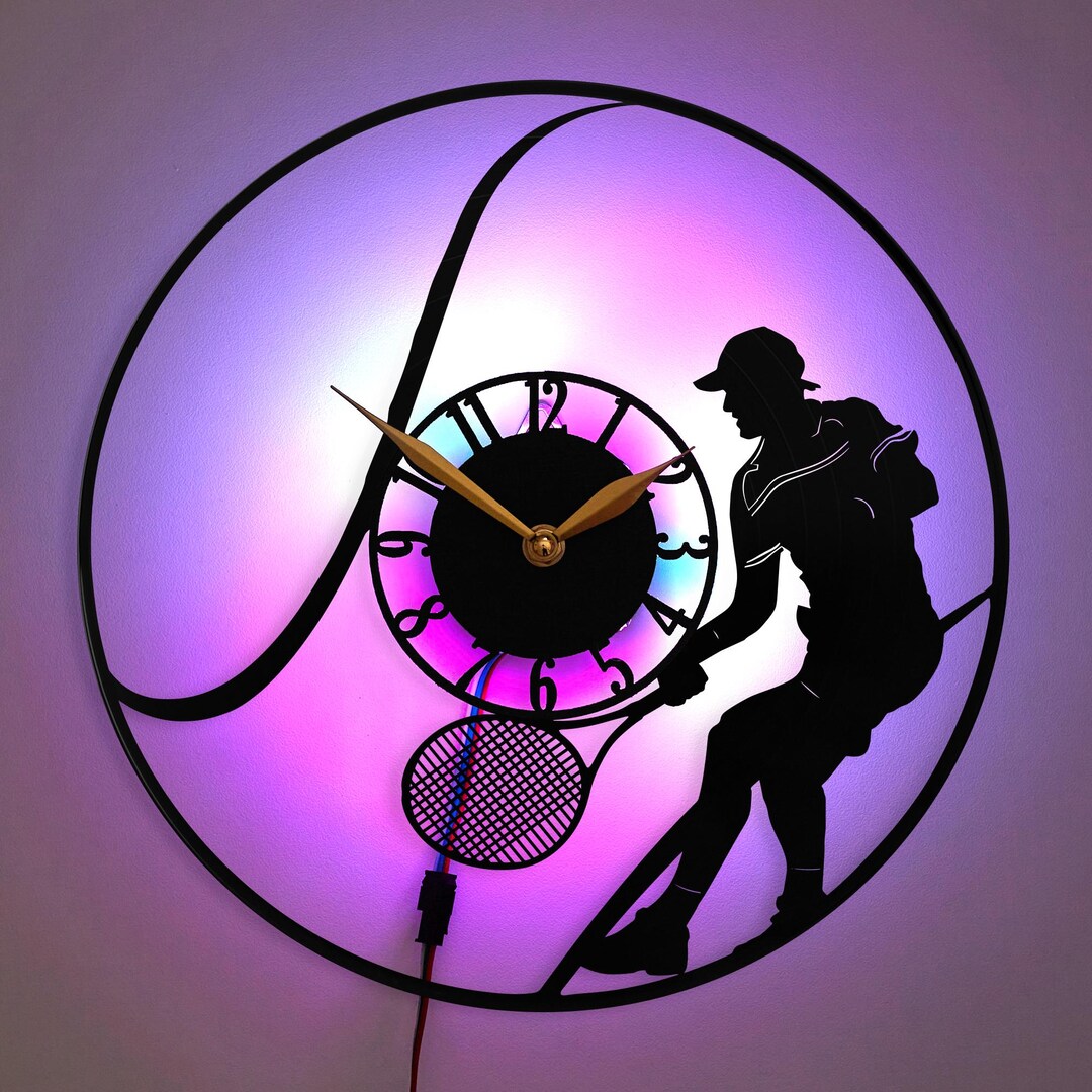 Tennis Clock, Tennis Decor, Tennis Player Clock, Sports Decor Clock ...