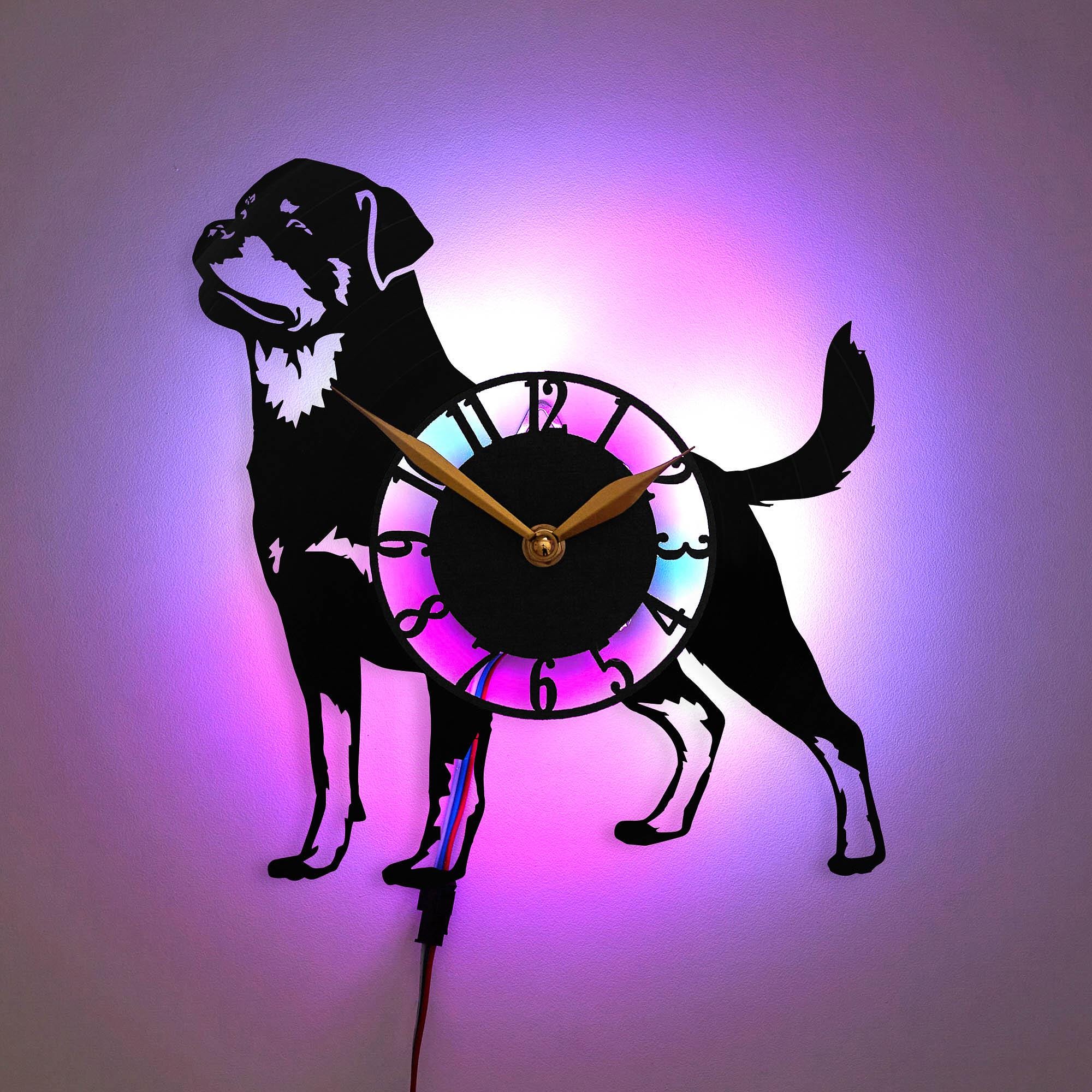 Rottweiler Clock, Dog Wall Clock, Pet Lover Clock, Rottweiler ...