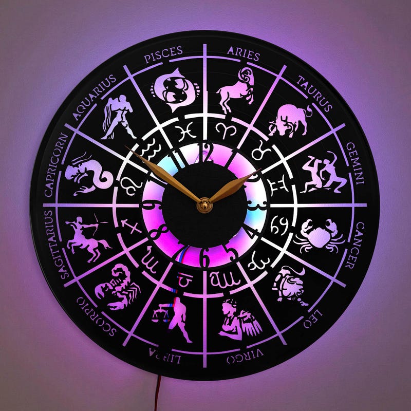 Zodiac Signs Clock - Etsy