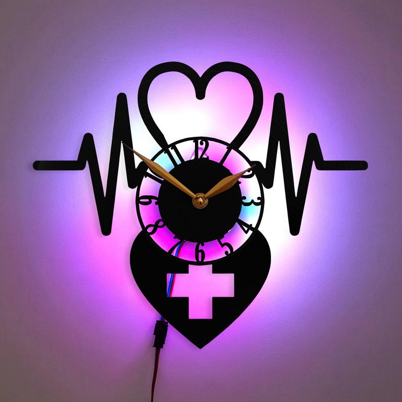 Nurse Office Clock, Nurse Office Decor, Nurse Office Gift, Heartbeat ...