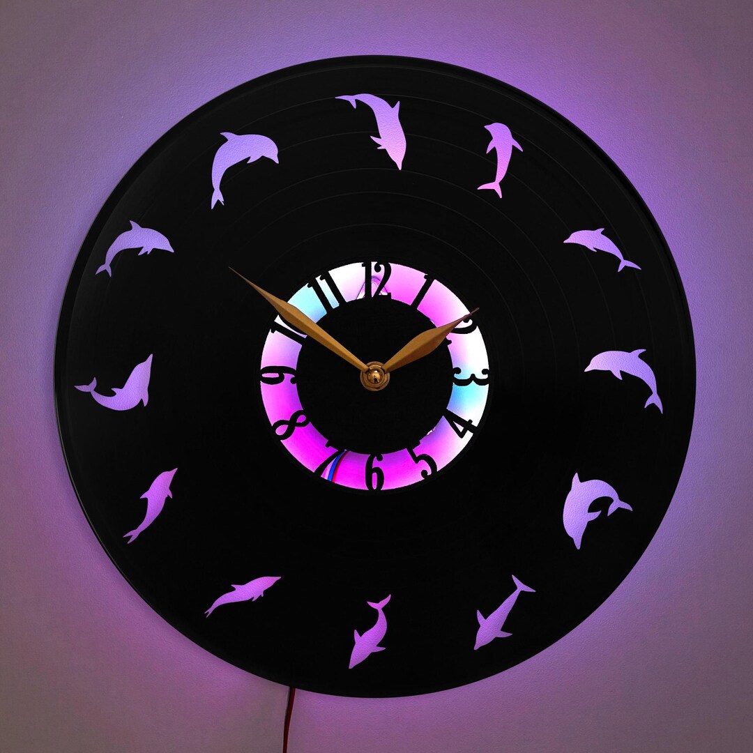 Dolphin Wall Clock, Dolphin Gift, Ocean Theme Clock, Marine Life Wall ...