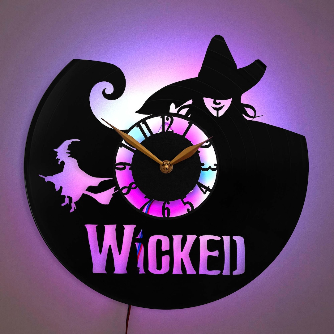 Witch Clock, Witch Gift, Halloween Decor Clock, Witch Flying on Broom ...